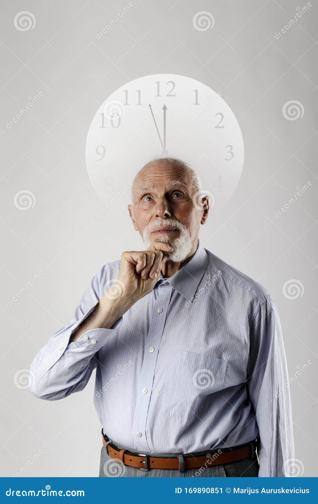 Old Man and Time. Old Man is Waiting Stock Image - Image of senior ...