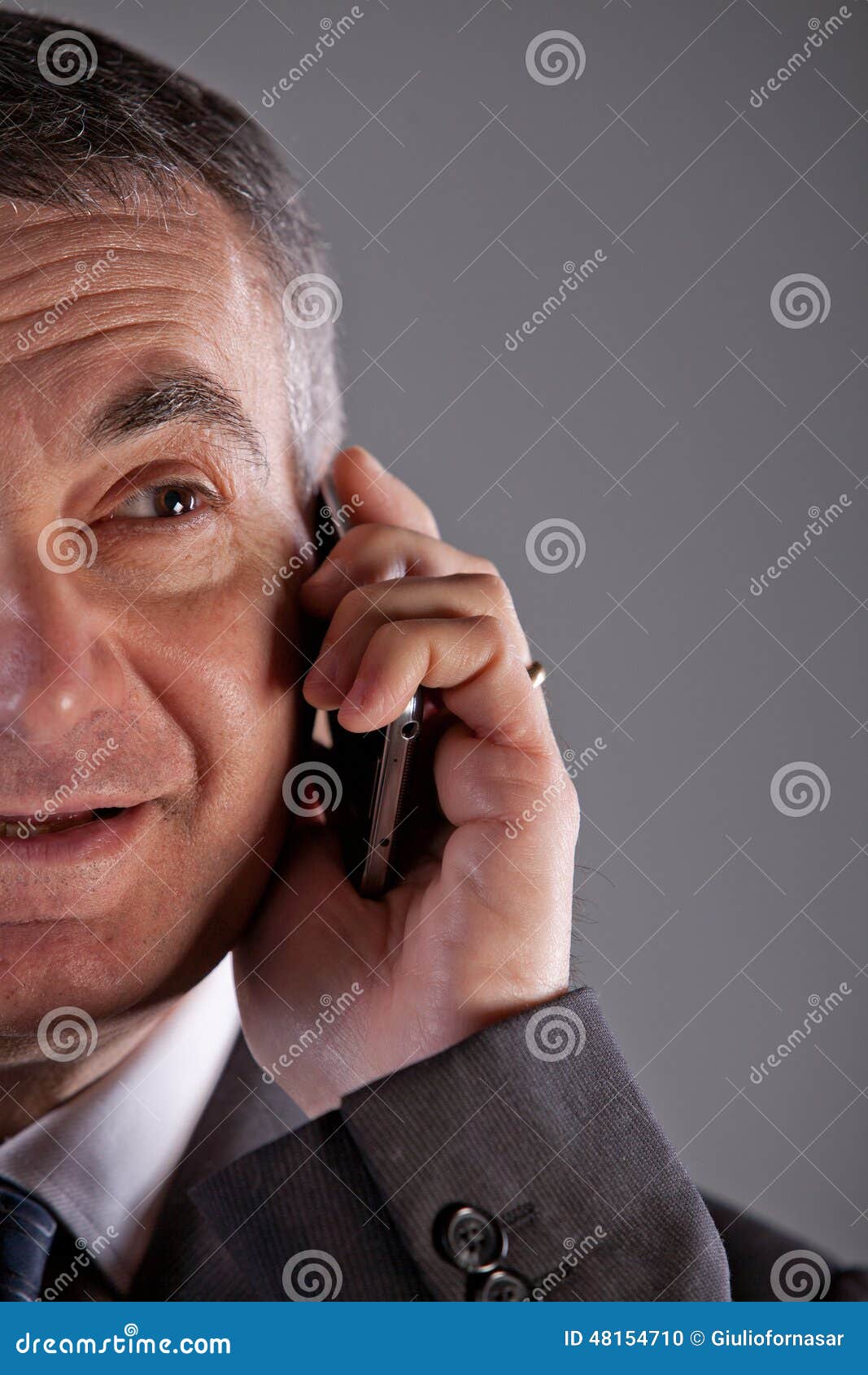 Old Man Using a Mobile Phone Stock Photo - Image of enjoy, phone: 48154710