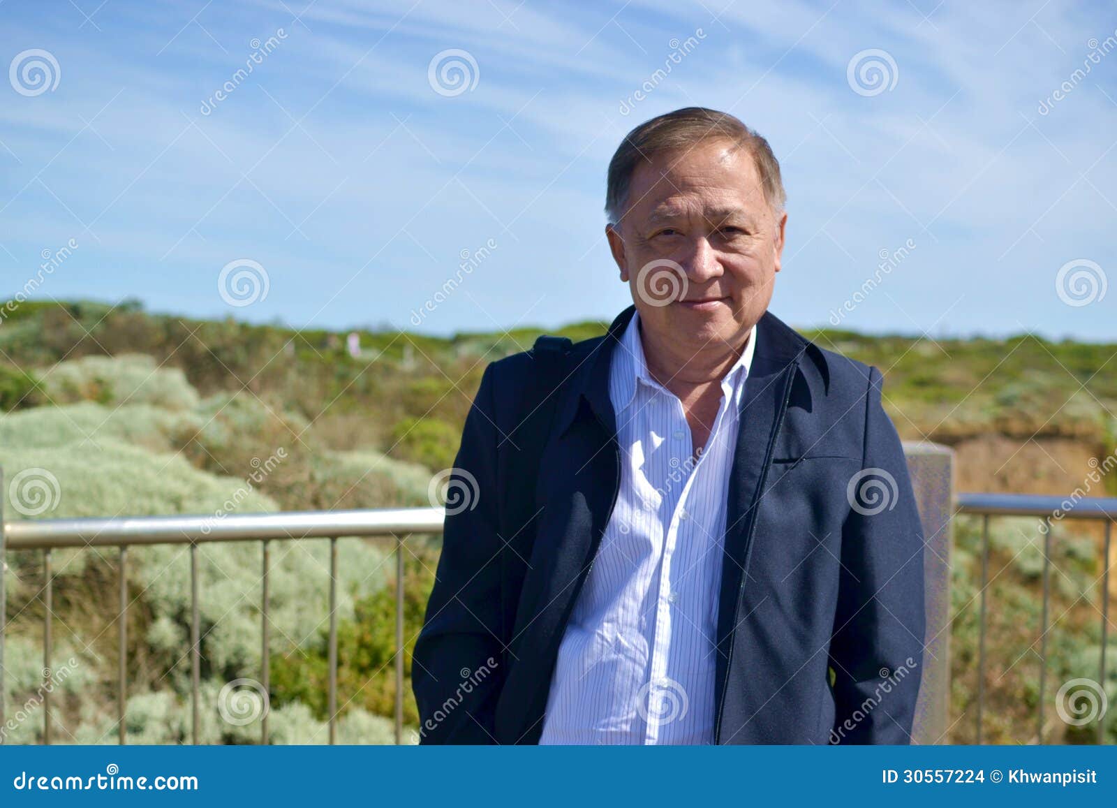 Old man on the vacation stock photo. Image of happy, hair - 30557224