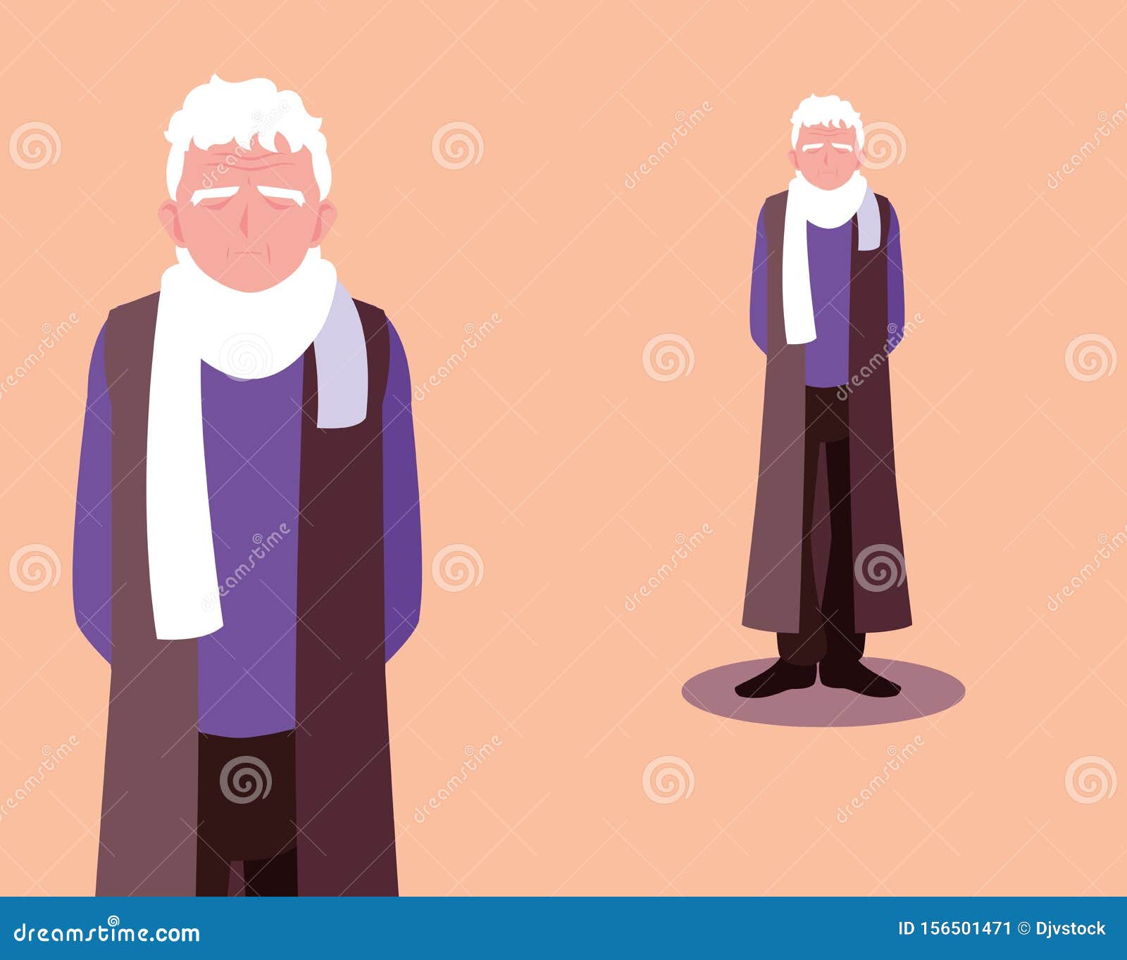Old Man Vector Ilustration Vector Ilustration Stock Illustration ...