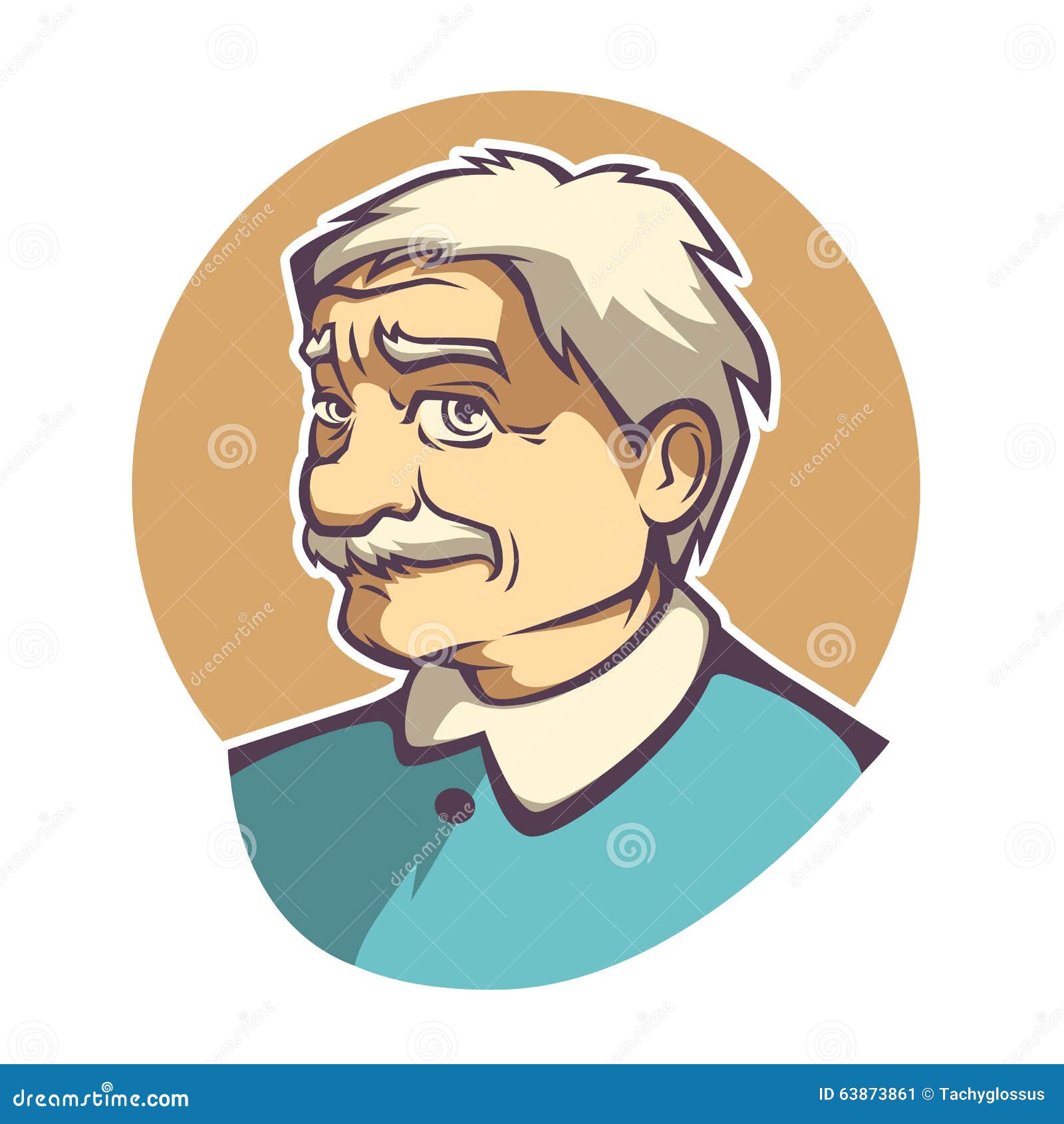Old man stock vector. Illustration of forties, drawings - 63873861