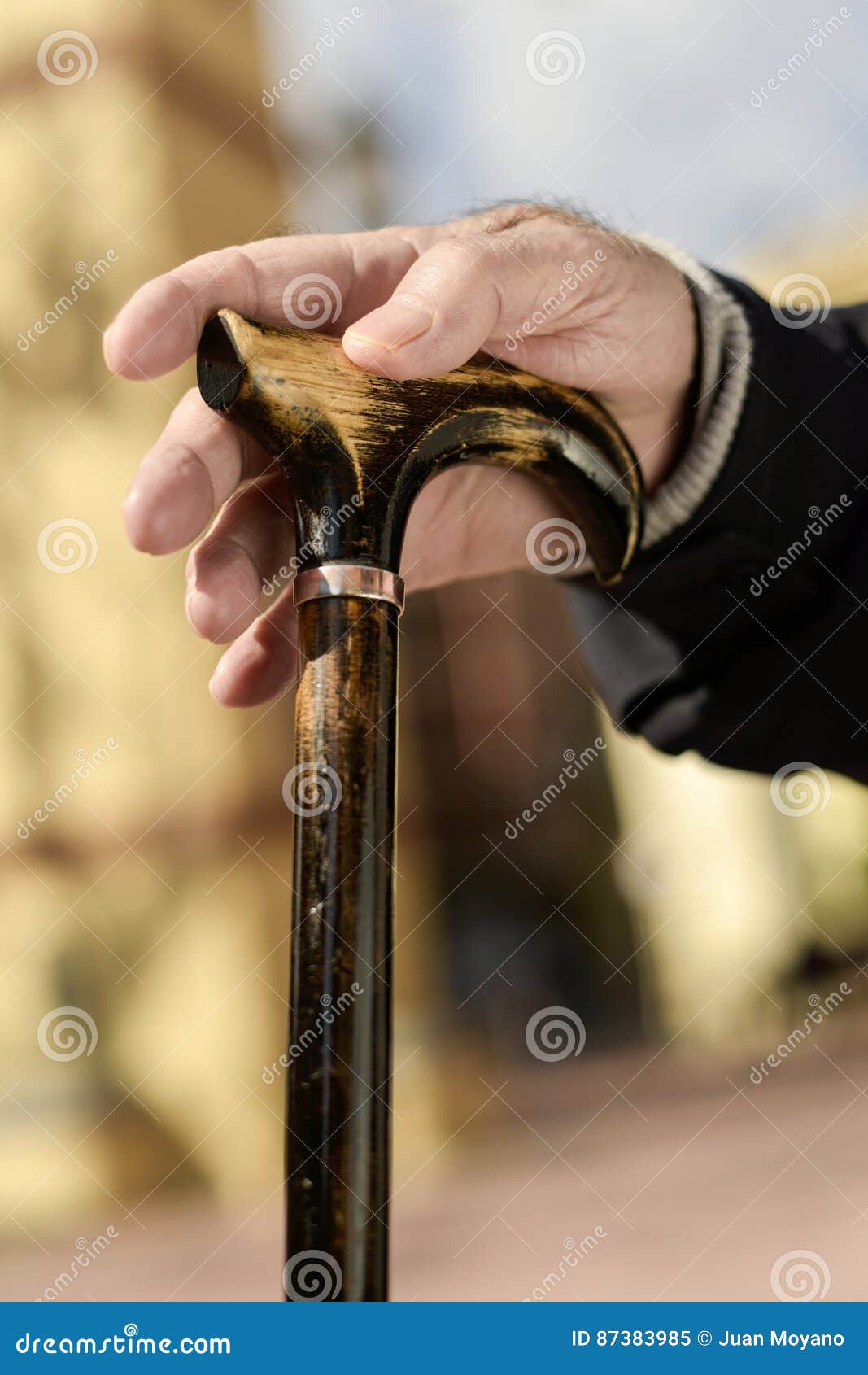 Old Man with a Walking Stick Stock Image - Image of aging, elderly ...