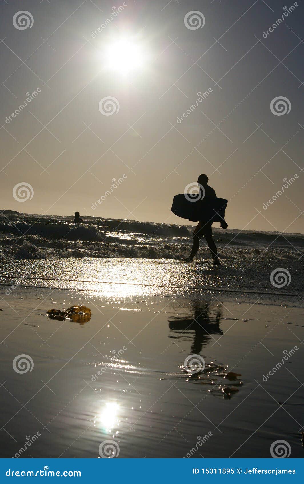 Old Man Walks into the Ocean Stock Image - Image of sand, beach: 15311895