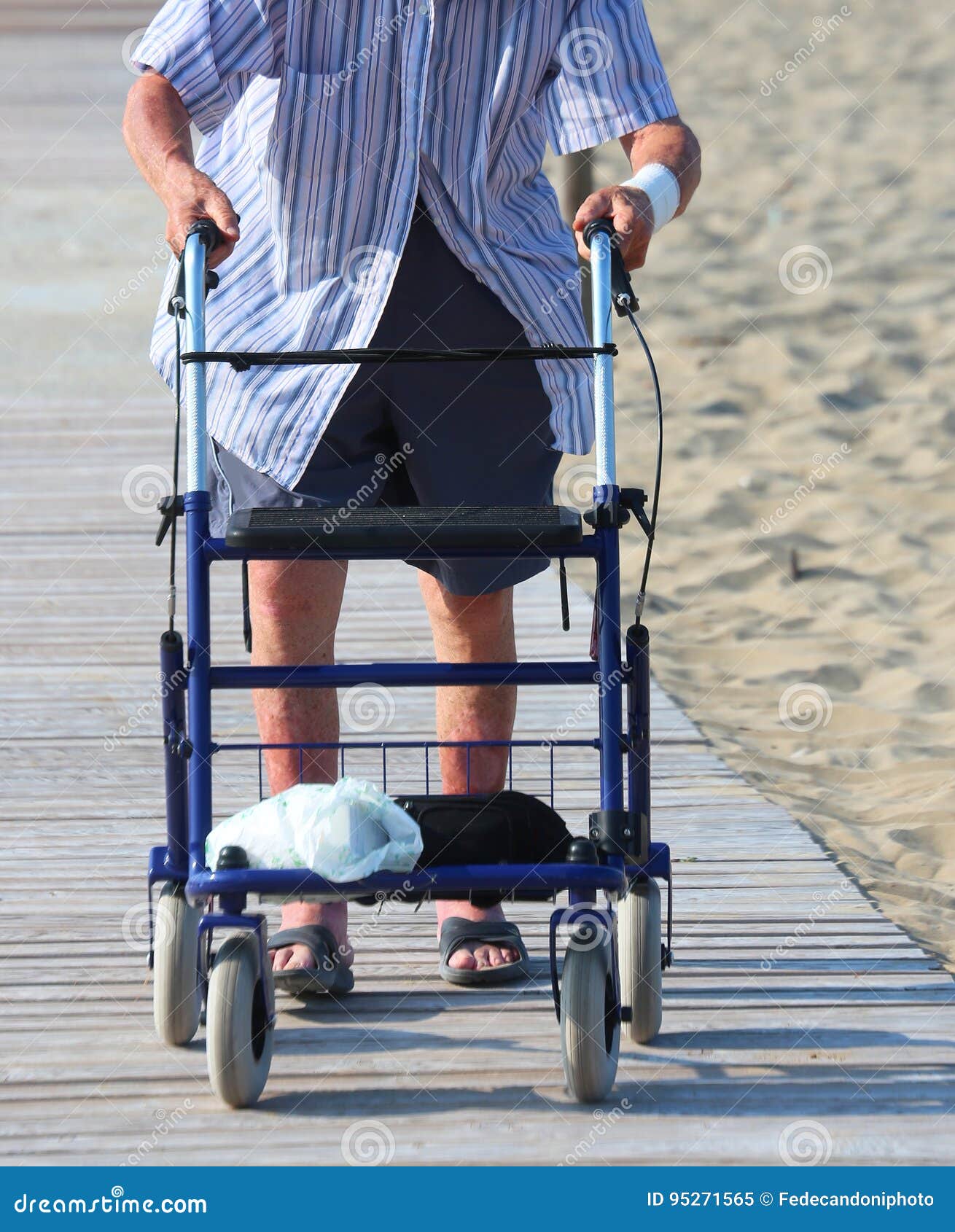 Old man walks with walker stock image. Image of handicapped - 95271565
