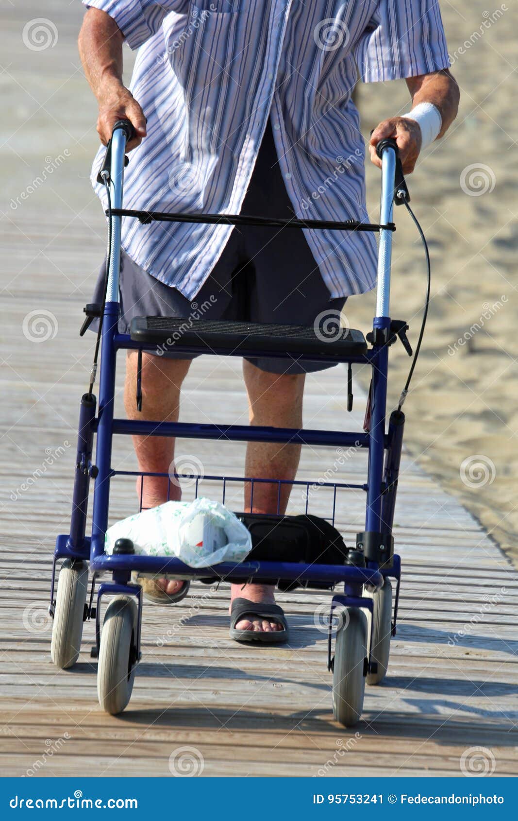 Old Man Walking With Walker