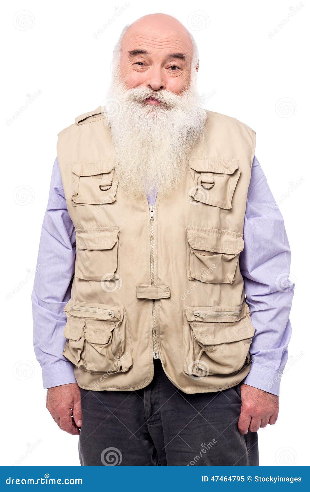 Old Man Wearing Sleeveless Jacket Stock Image - Image of posing ...