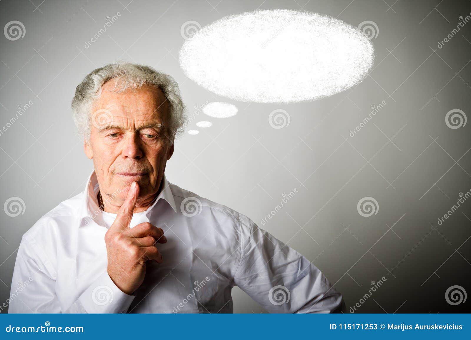 Old Man in White and White Bubble. Stock Image - Image of bulb, balloon ...