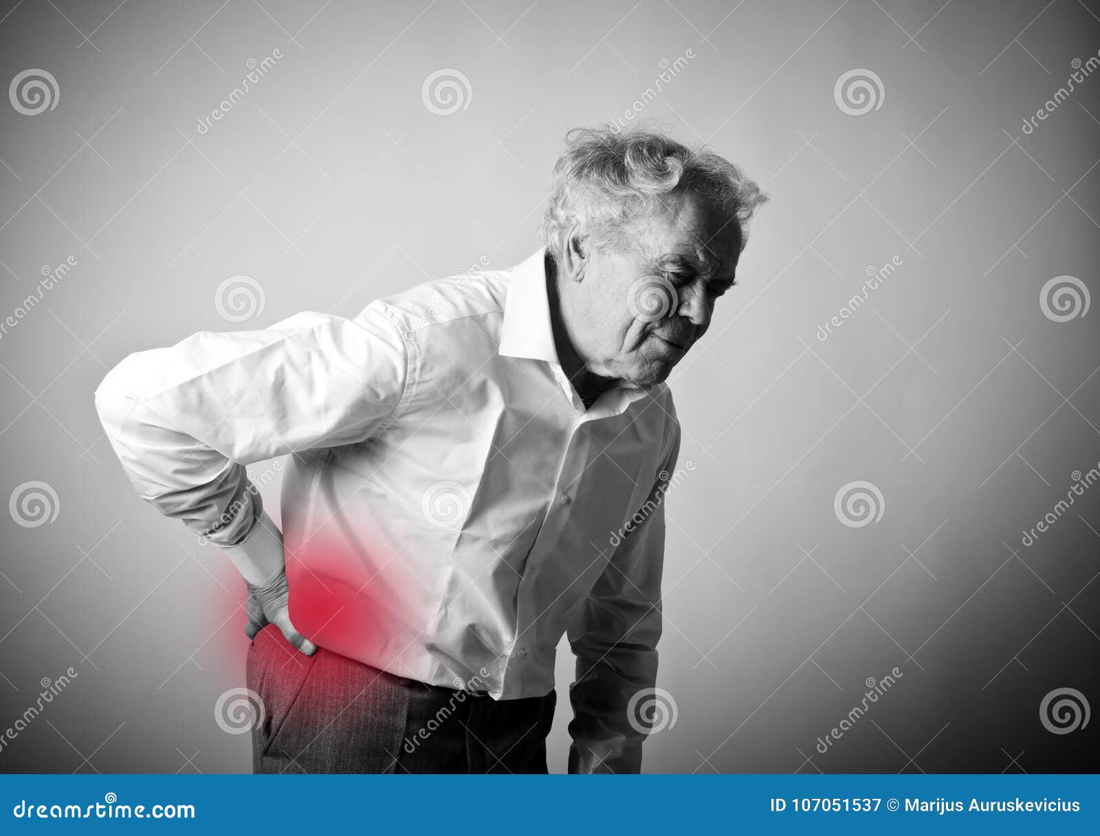 Old Man is Having a Back Pain. Stock Image - Image of ache, hands ...