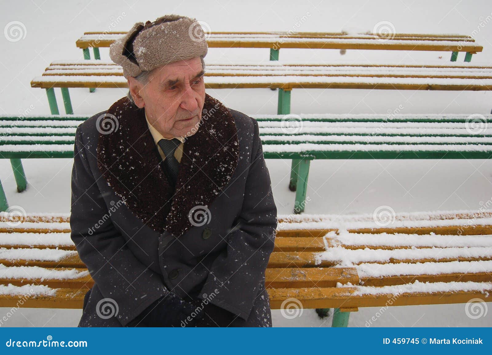 Old Man Wondering about Life Stock Image - Image of cold, grandfather ...