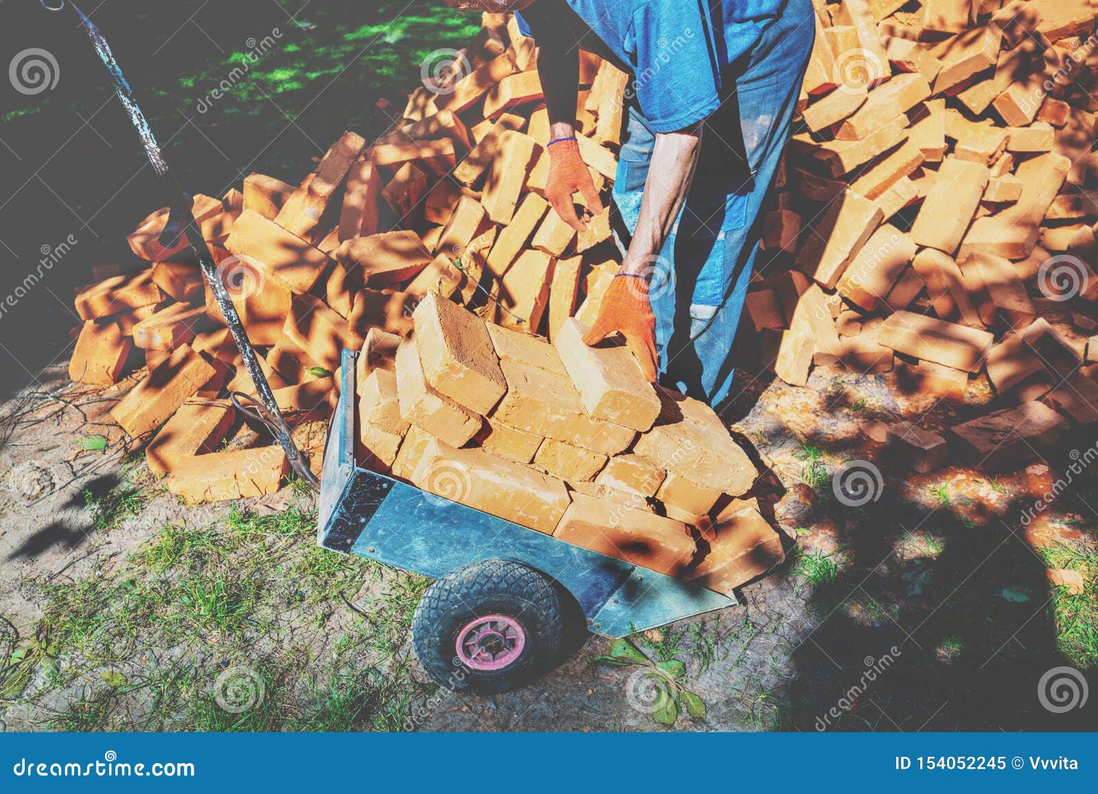 An Old Man is Working at the Construction Site Stock Image - Image of ...