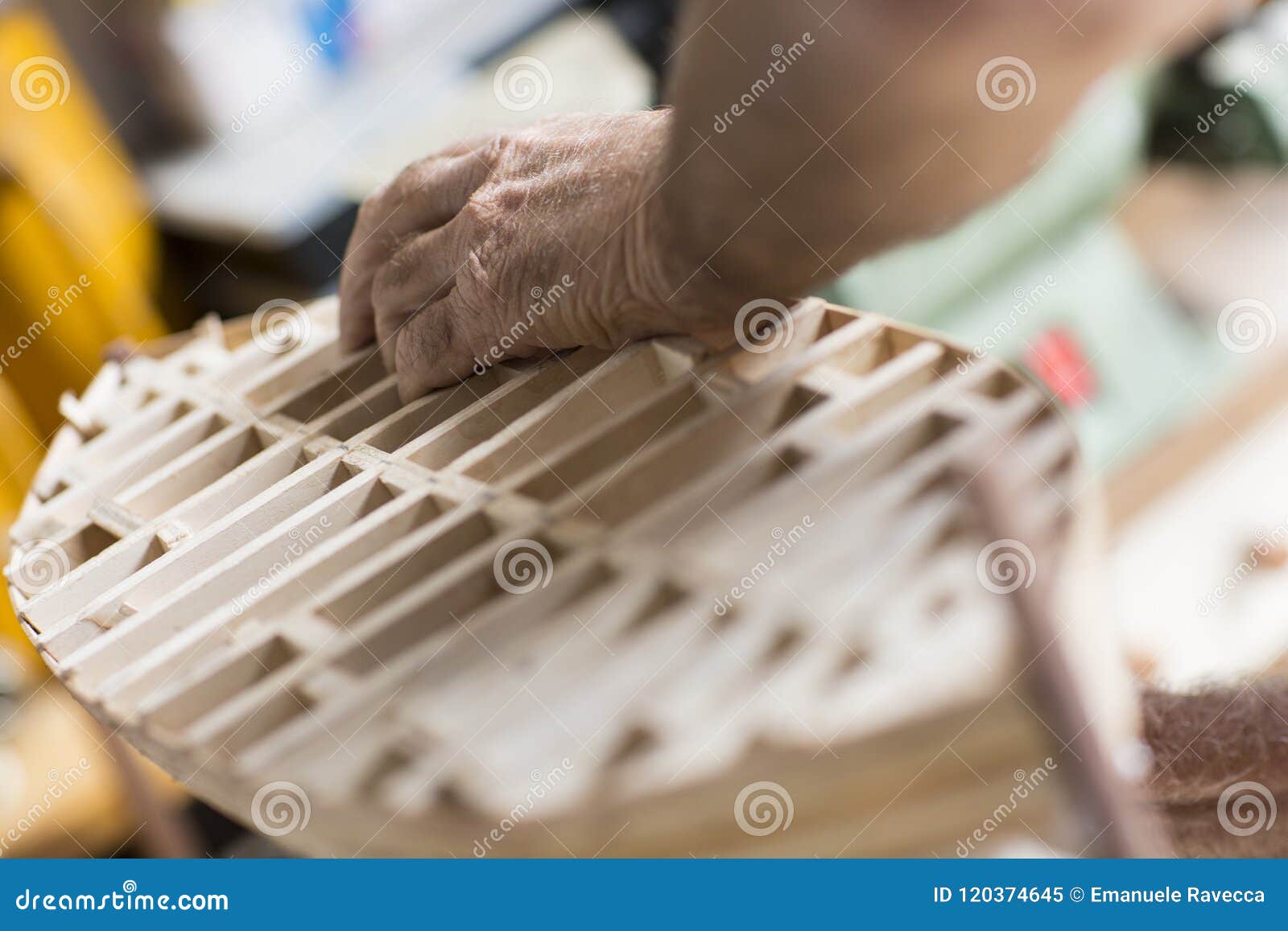 Handcrafted Craftwork of a Wooden Boat Model Stock Image - Image of ...