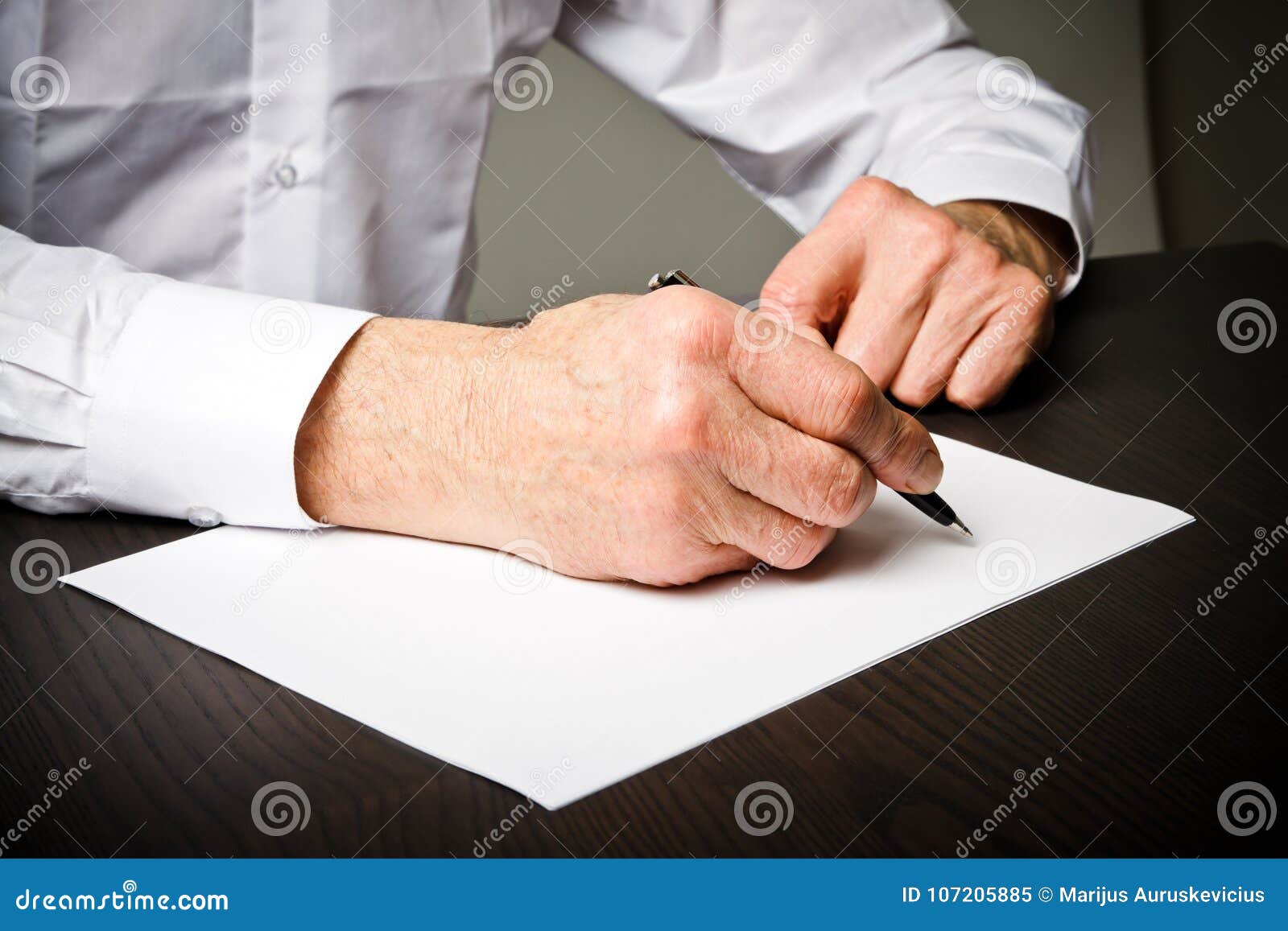 Old Man Is Writing. Royalty-Free Stock Photo | CartoonDealer.com #107205885