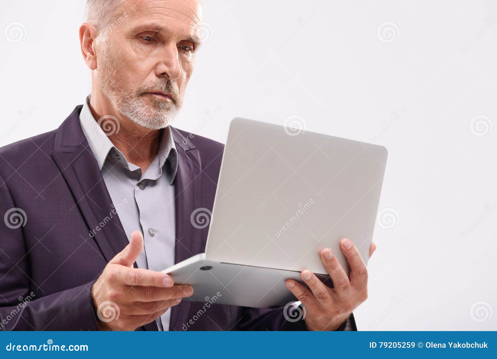 Old Manager Holding a Notebook Stock Image - Image of isolated, fresh ...