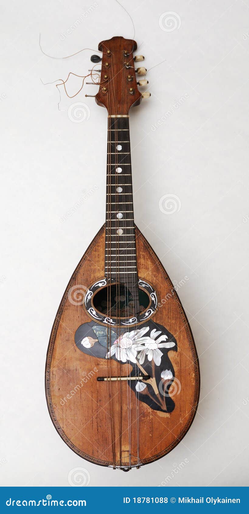 Old Mandolin with Pearl Incrustation Stock Photo - Image of single ...