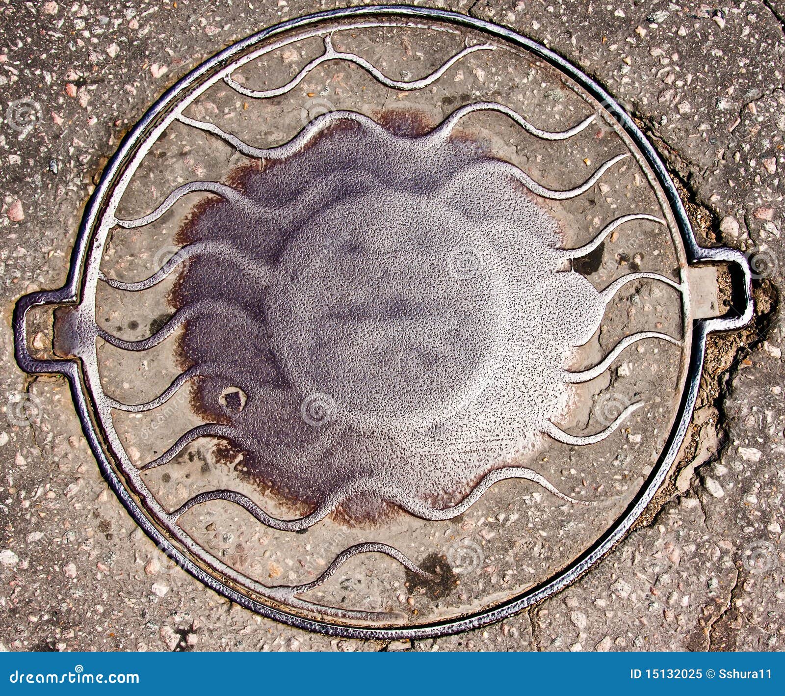 Old manhole cover stock image. Image of city, iron, cover - 15132025