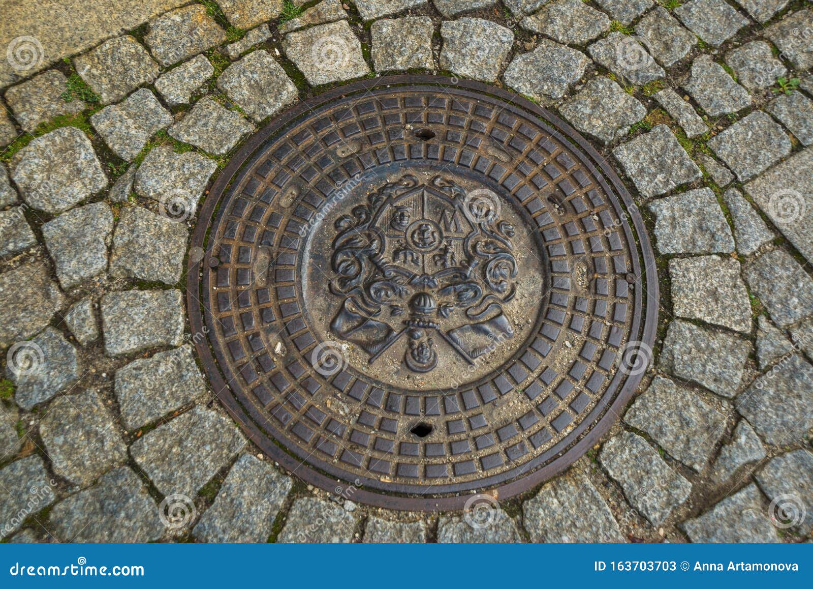 The Old Manhole Cover Channel in Wroclaw, Poland Stock Image - Image of ...