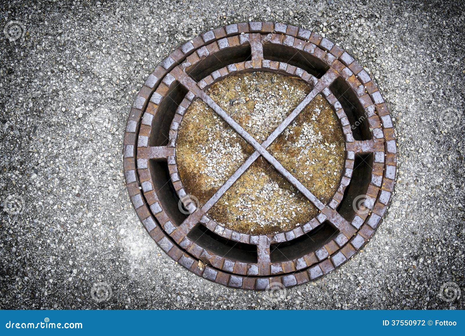 Old manhole stock photo. Image of gray, underground, round - 37550972