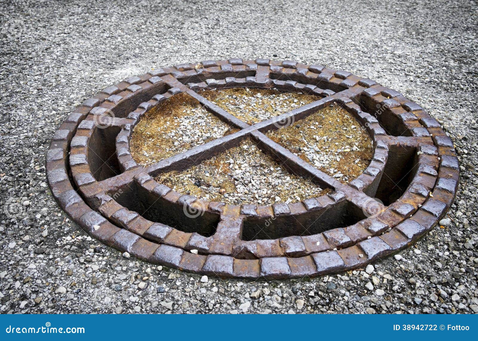 Old manhole stock photo. Image of metal, sewer, street - 38942722