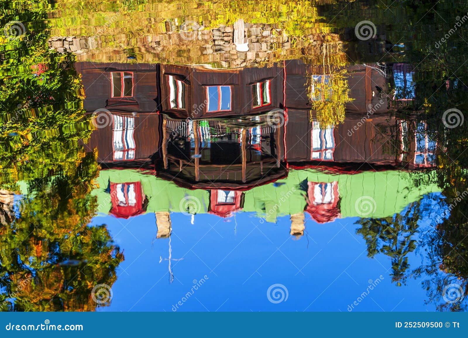 Old Manor House Reflection in the Water Stock Photo - Image of facade ...