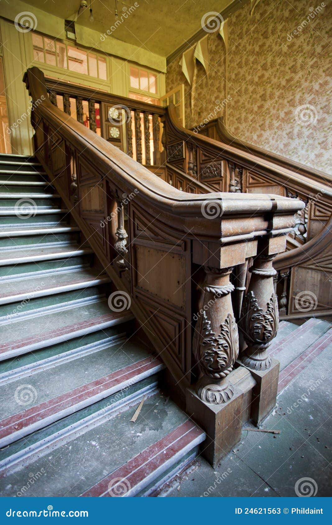 Old mansion staircase stock image. Image of concrete - 24621563