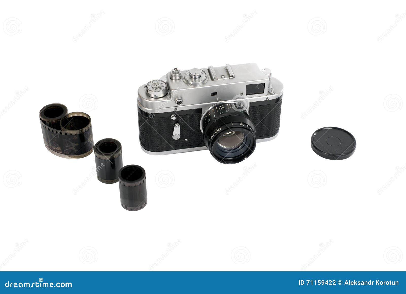 Old Manual Camera on White Background Stock Photo - Image of color ...