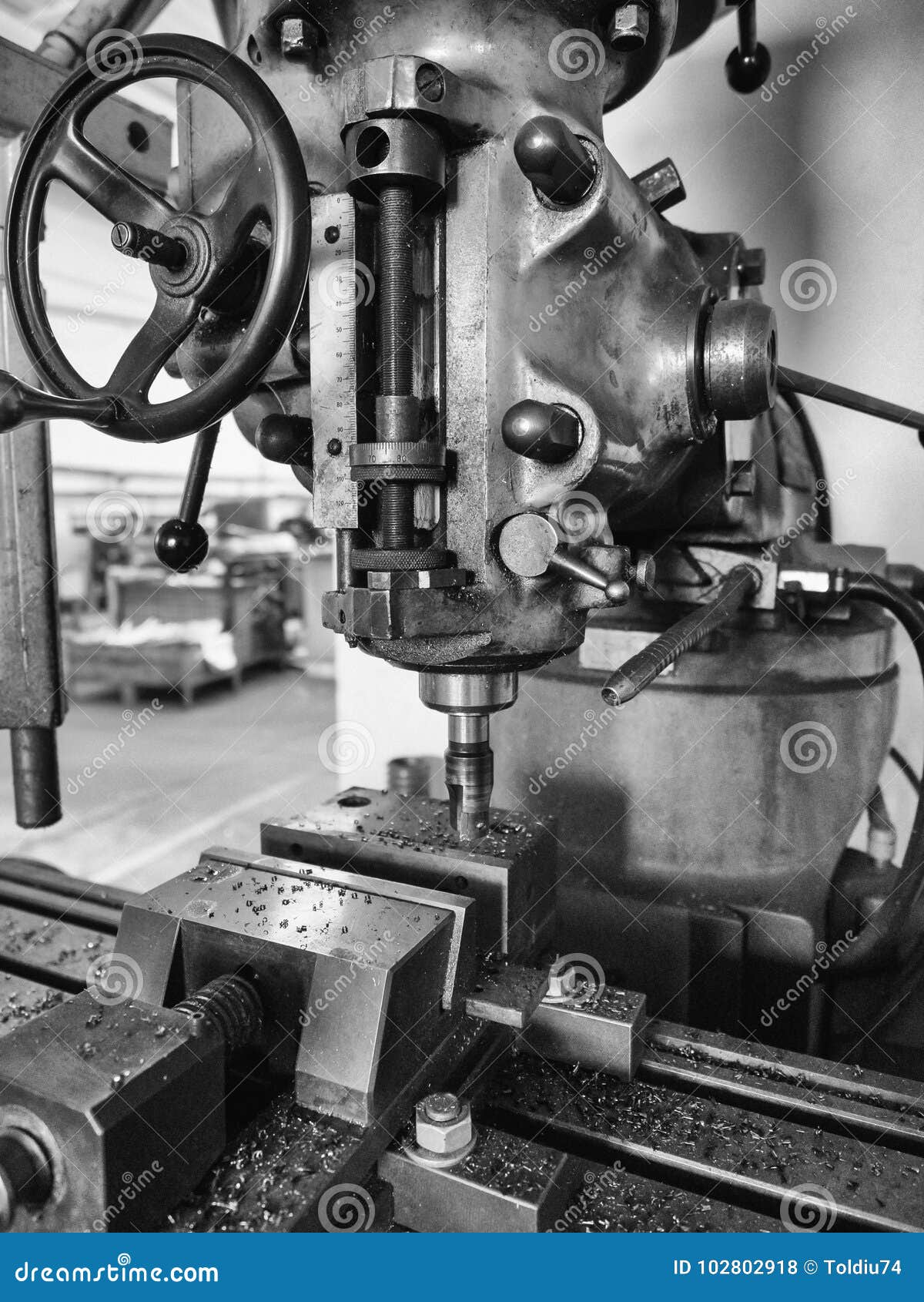 Old Manual Milling Machine. Stock Photo - Image of metal, workshop ...