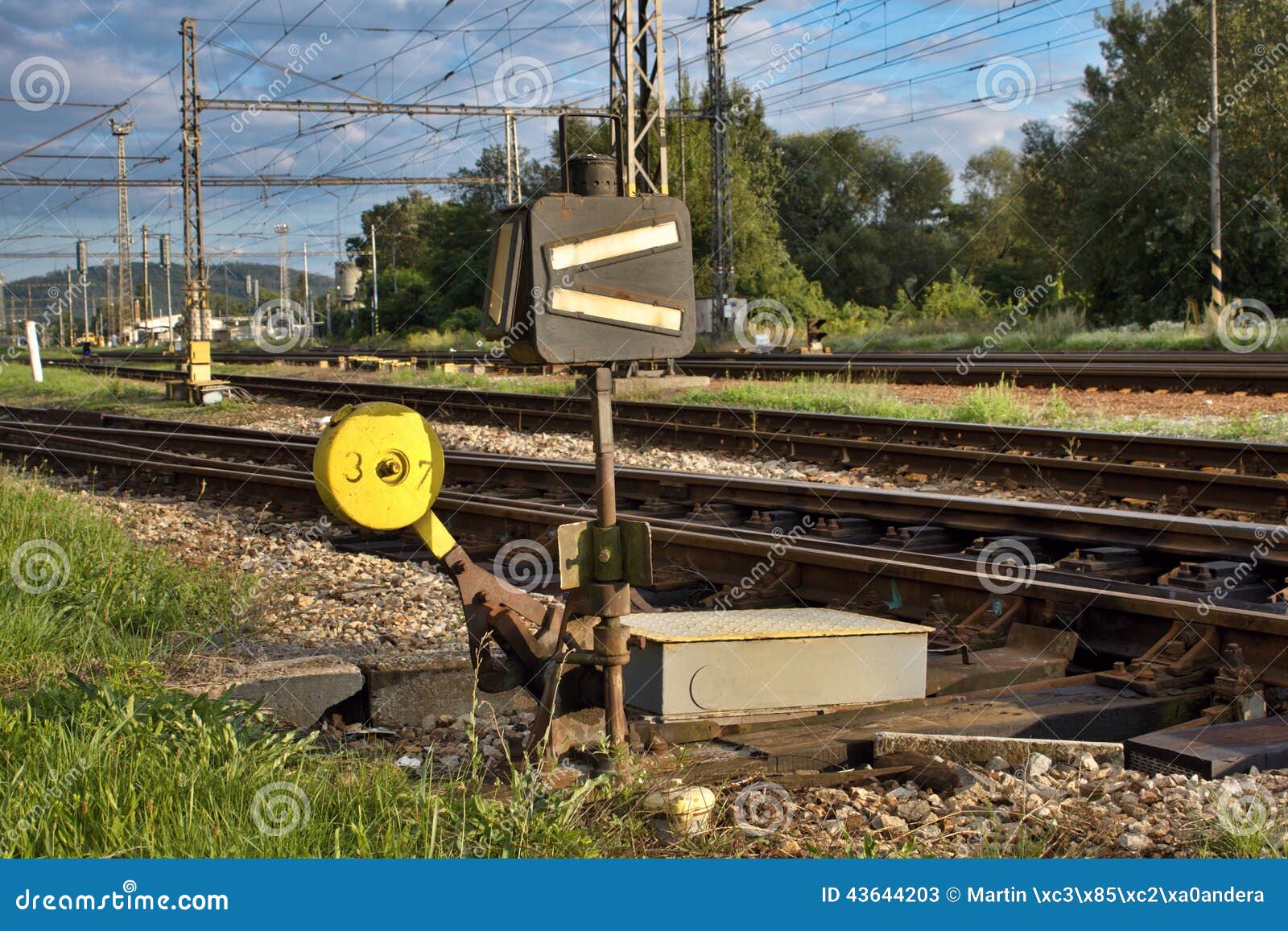 Old manual railway turnout stock image. Image of rail - 43644203