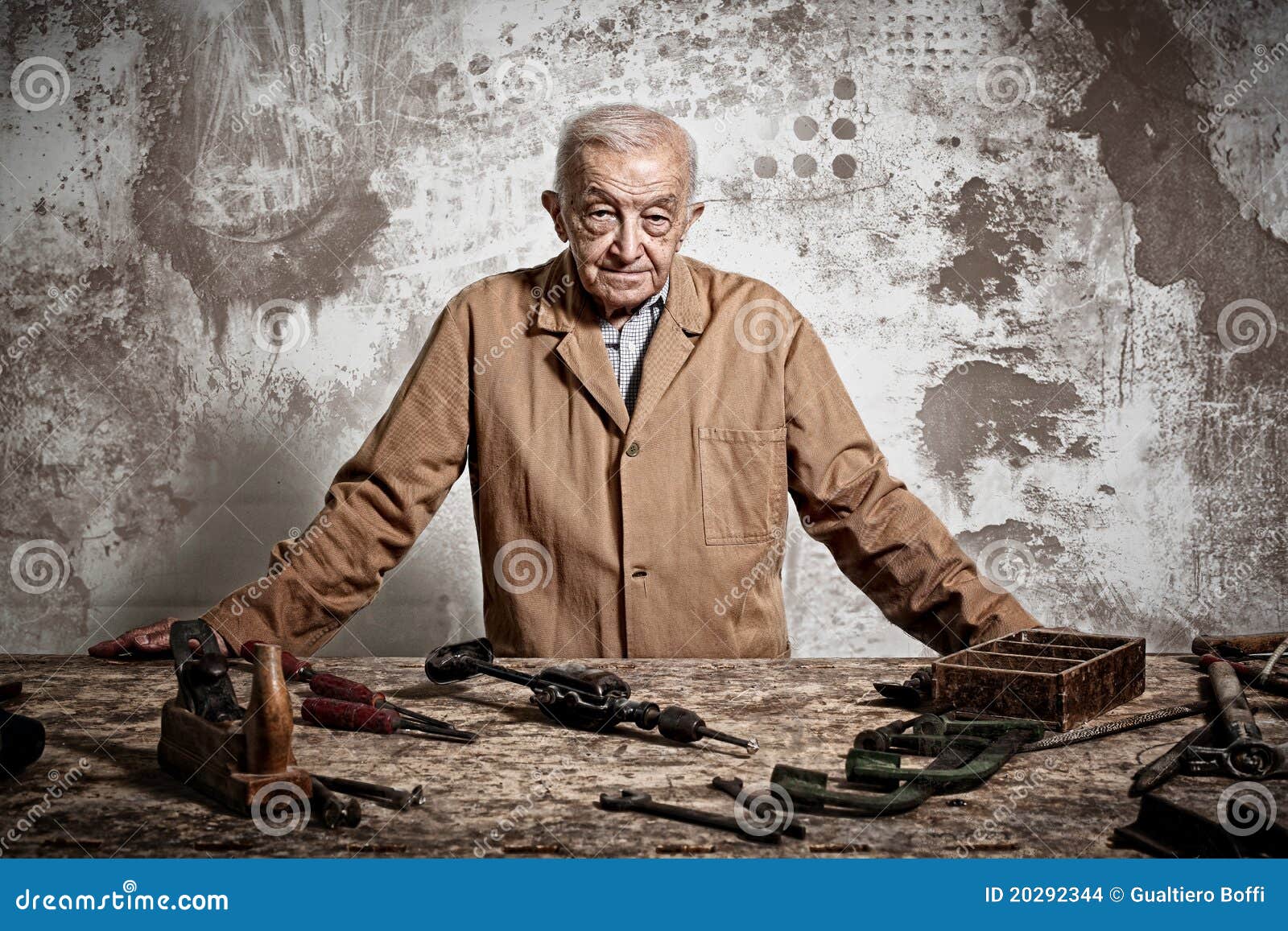 Old manual worker stock photo. Image of craftman, wood - 20292344