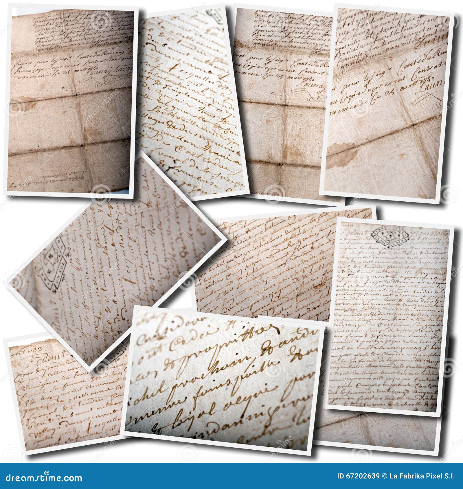Old manuscript collage stock image. Image of script, history - 67202639