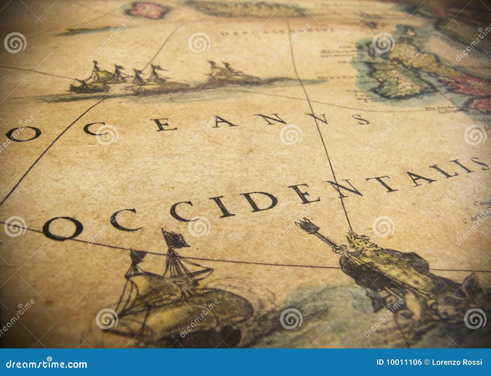 Old map stock photo. Image of aged, vintage, detail, ocean - 10011106