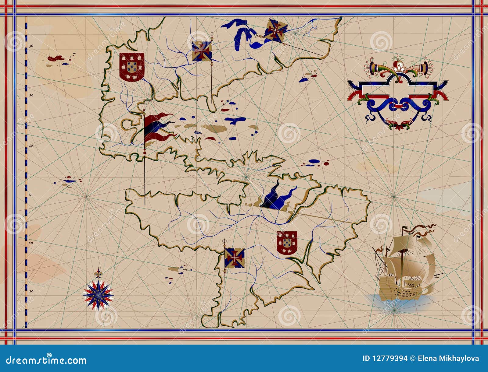 Old Map stock vector. Illustration of history, cartography - 12779394