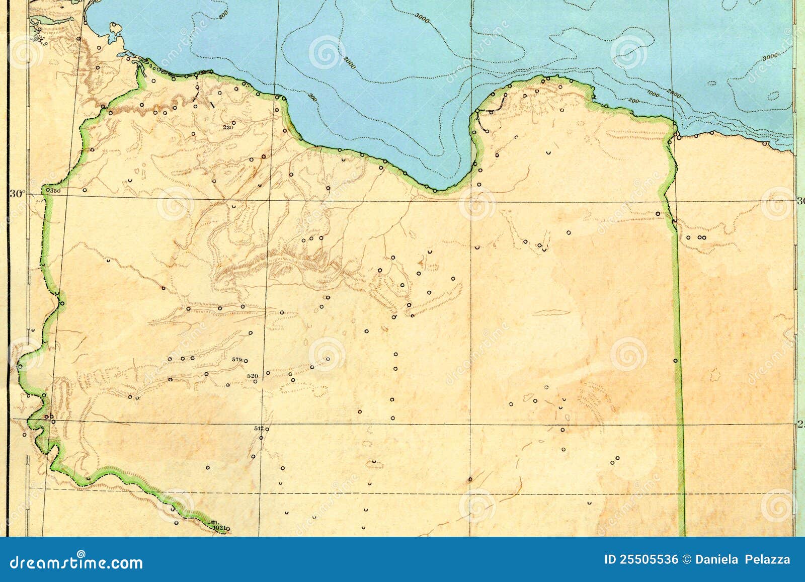 Old map (1929) of Libya stock illustration. Illustration of africa ...