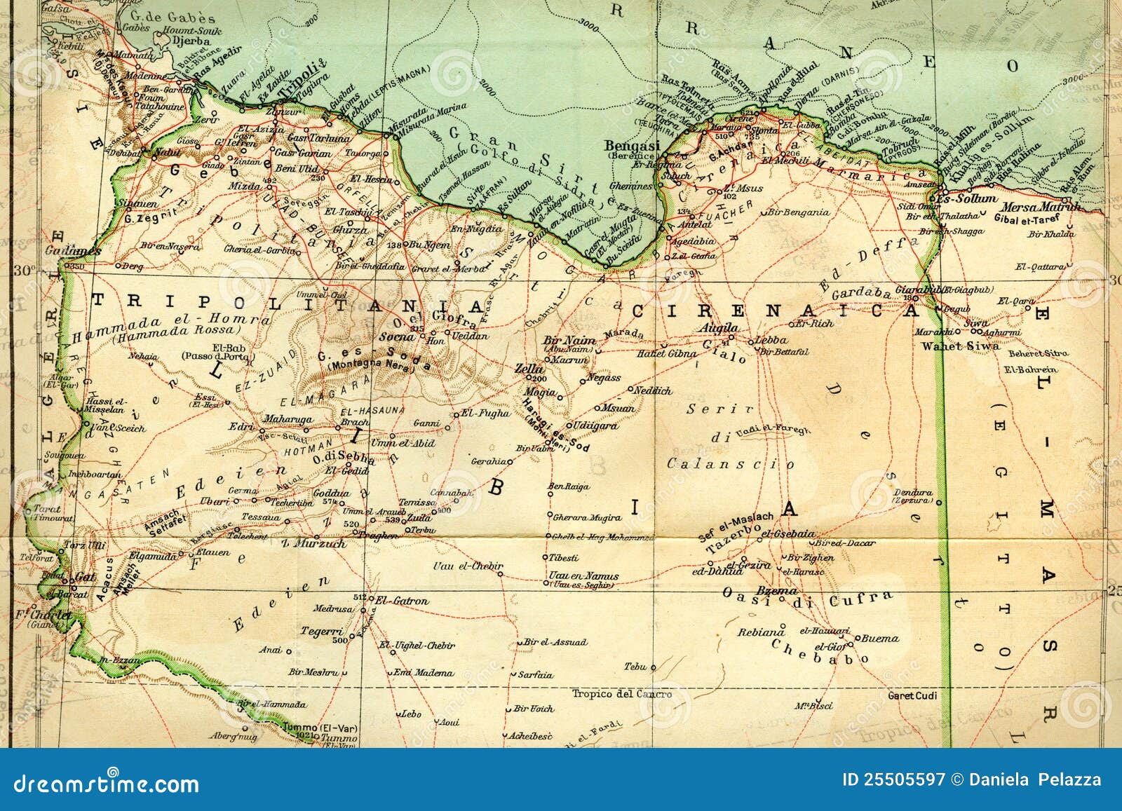 Old Map (1929) Of Libya Royalty Free Stock Photography - Image: 25505597