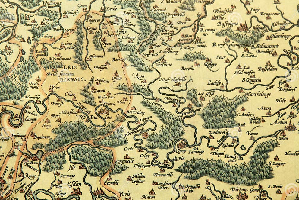 Old map stock illustration. Illustration of forest, history - 19335861