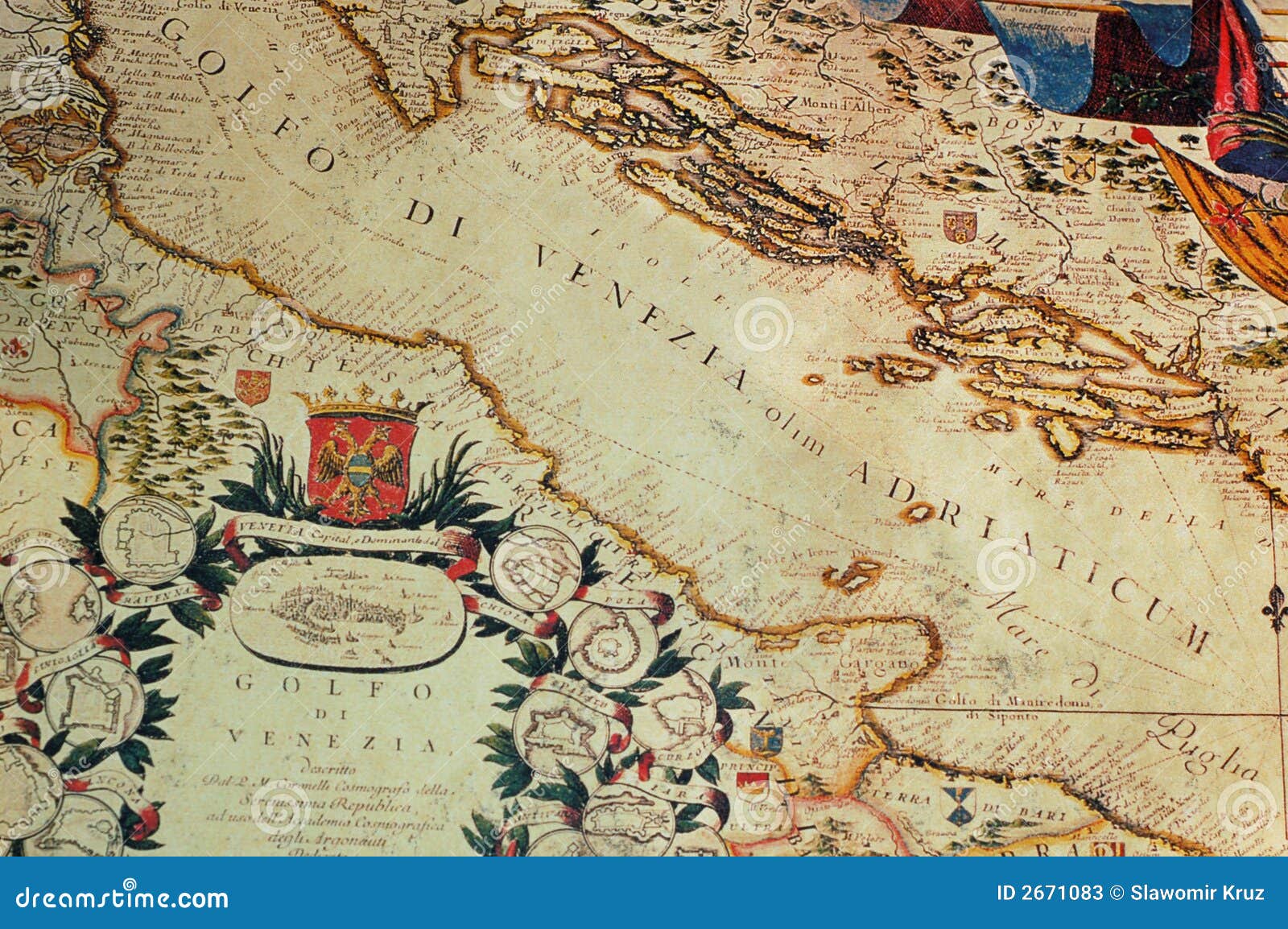 Old map stock image. Image of wrinkled, parchment, antique - 2671083