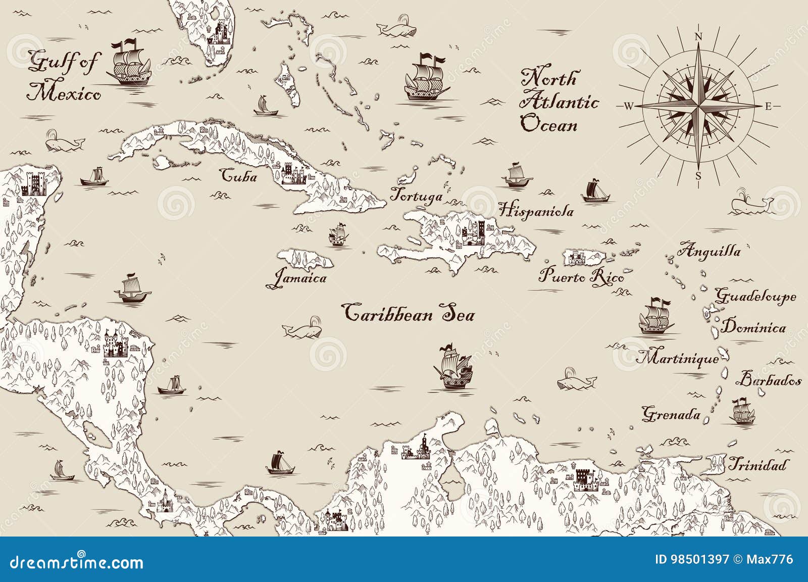 Caribbean Treasure Stock Illustrations – 2,265 Caribbean Treasure Stock ...