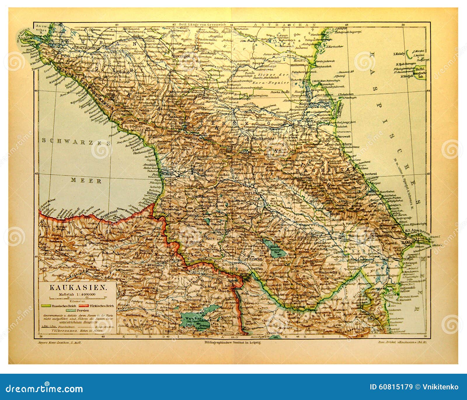 Old map of Caucasus stock image. Image of nautical, measurement - 60815179