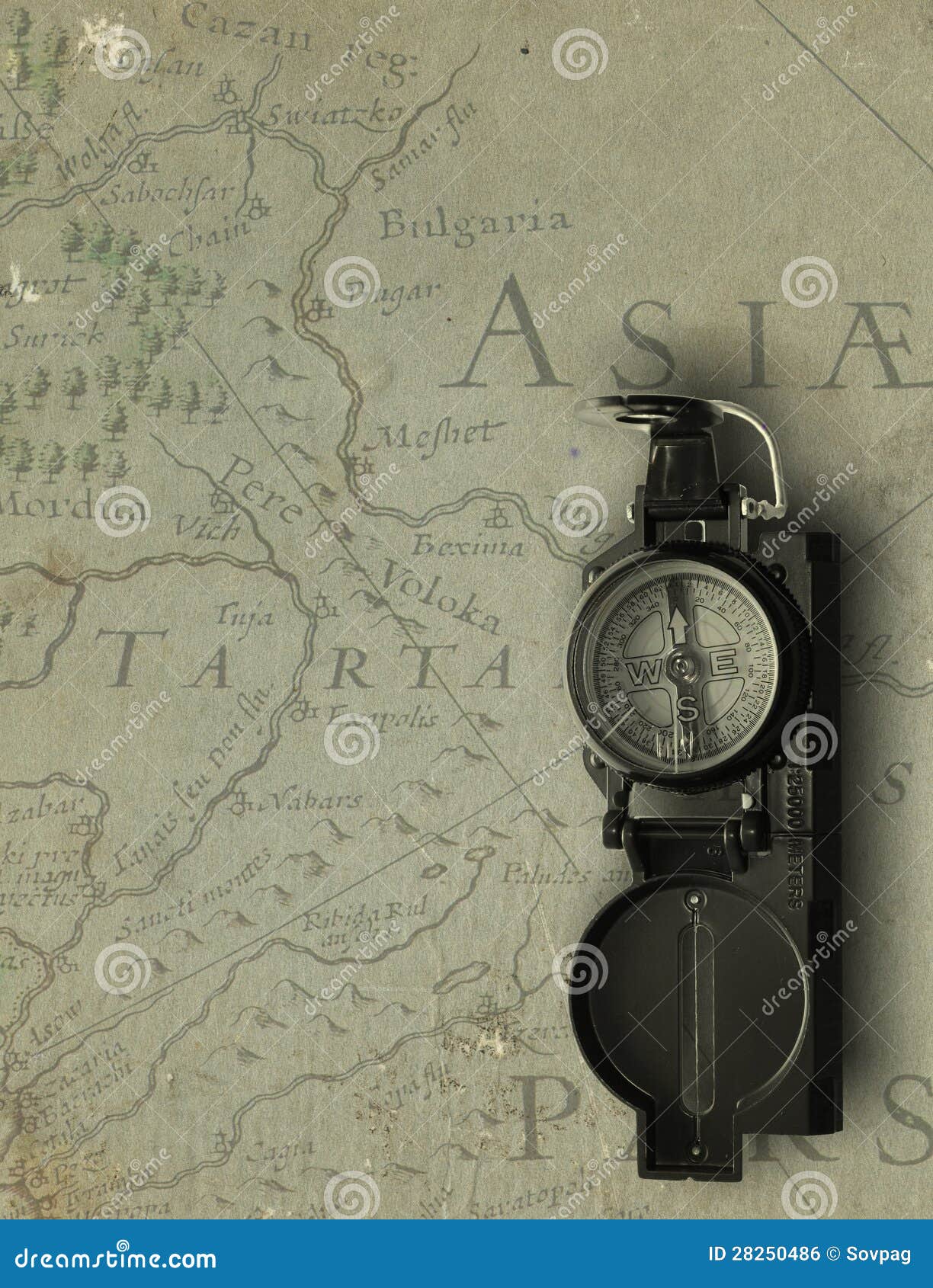 Old map with compass stock photo. Image of medieval, aged - 28250486