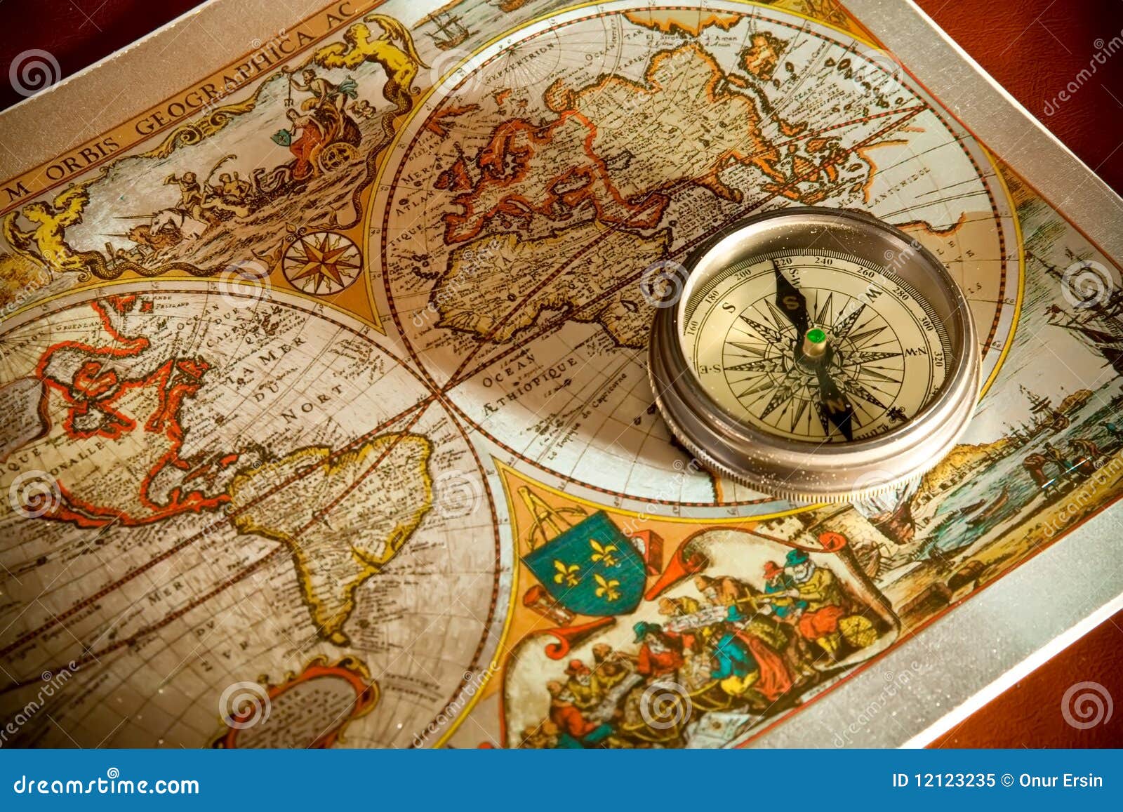 Old Map and Compass Concepts Stock Image - Image of compass, vintage ...