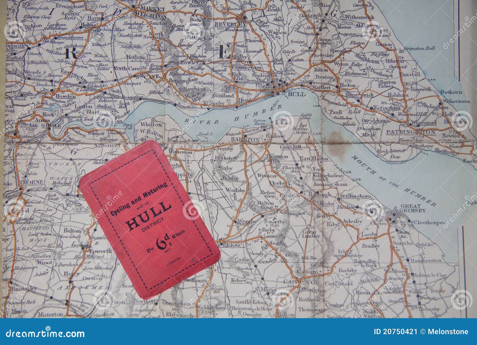 Old map of Hull stock image. Image of historic, brown - 20750421