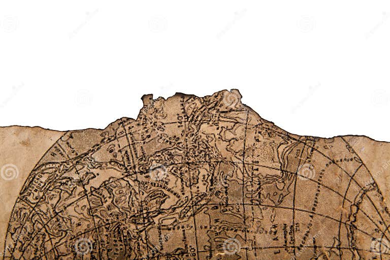Old map isolated on white stock image. Image of isolated - 204985143