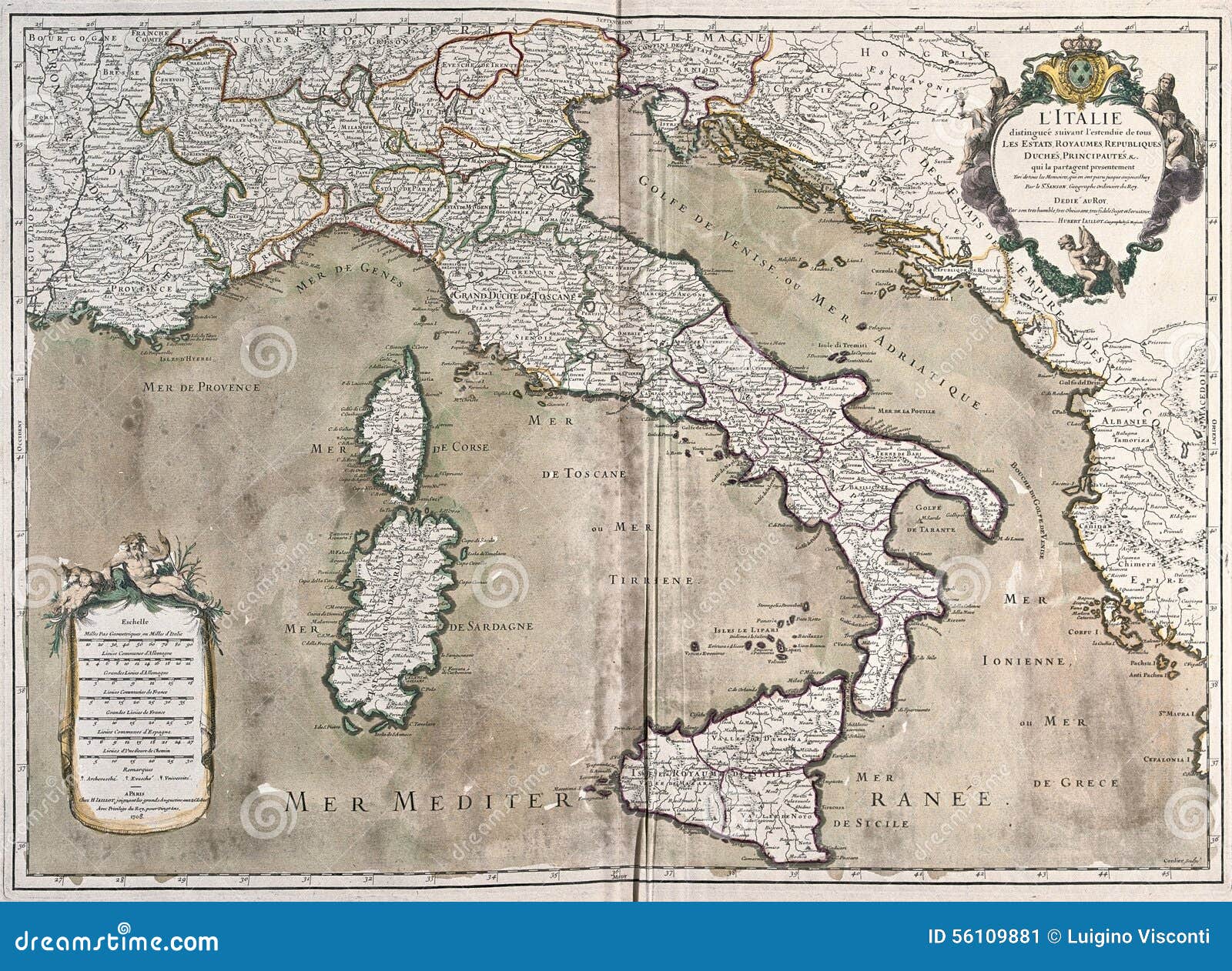 Old map of Italy stock illustration. Illustration of italia - 56109881
