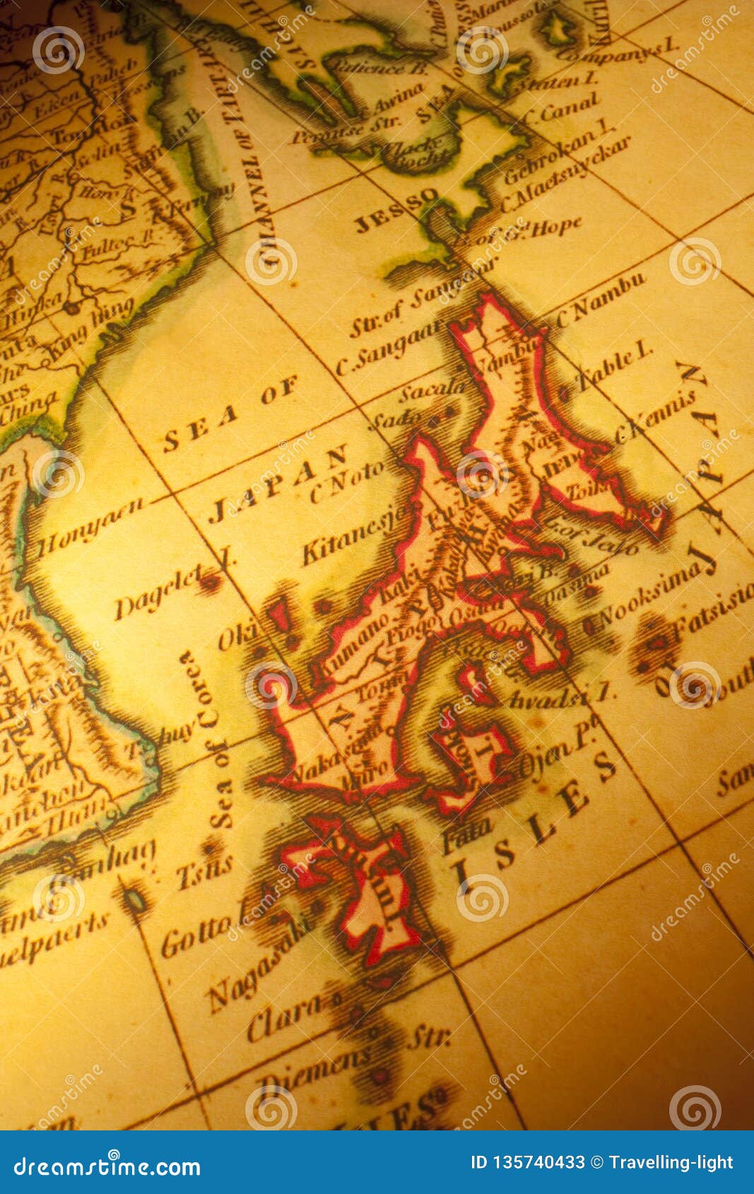 Old Map of Japan stock image. Image of vertical, cartography - 135740433