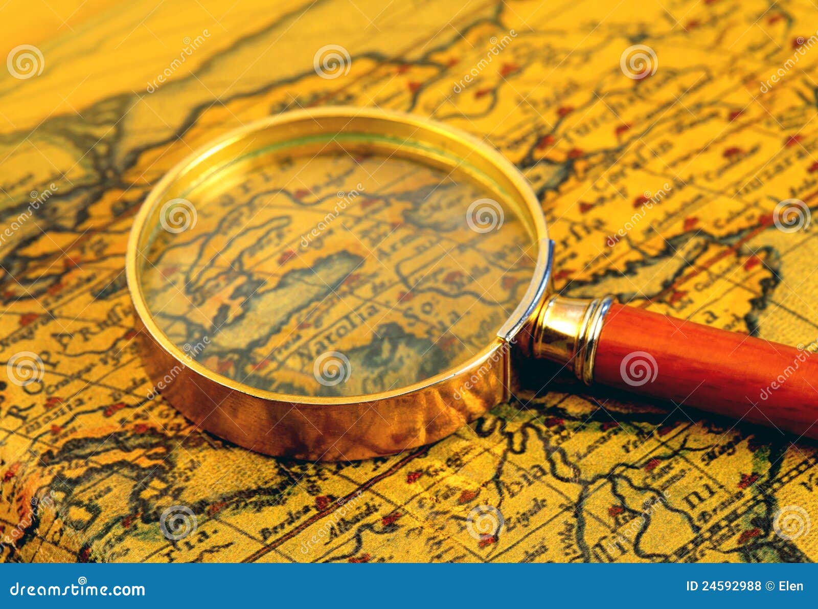 Old map and magnifier stock photo. Image of peace, world - 24592988
