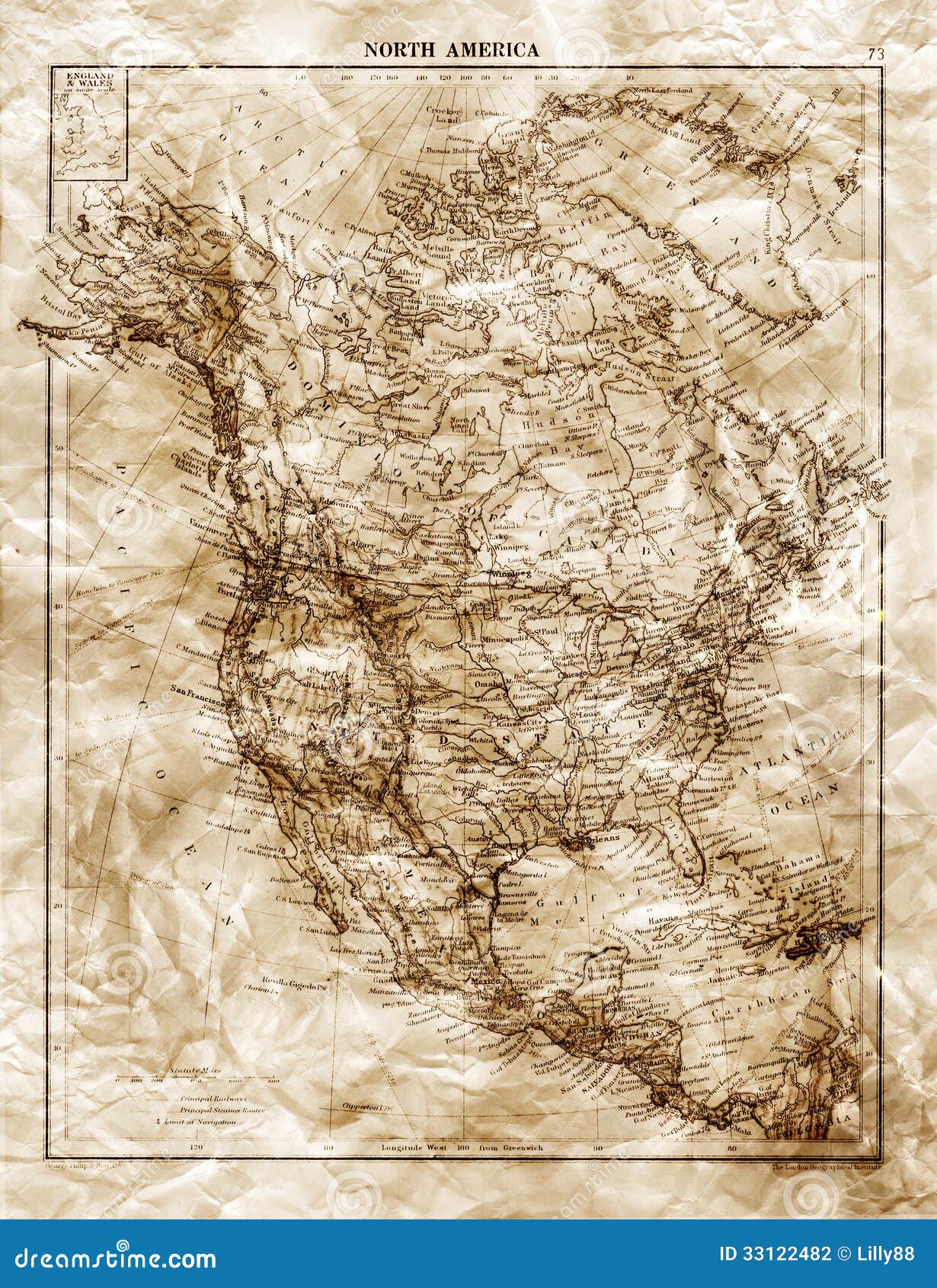 Old map of North America stock photo. Image of mark, backgrounds - 33122482