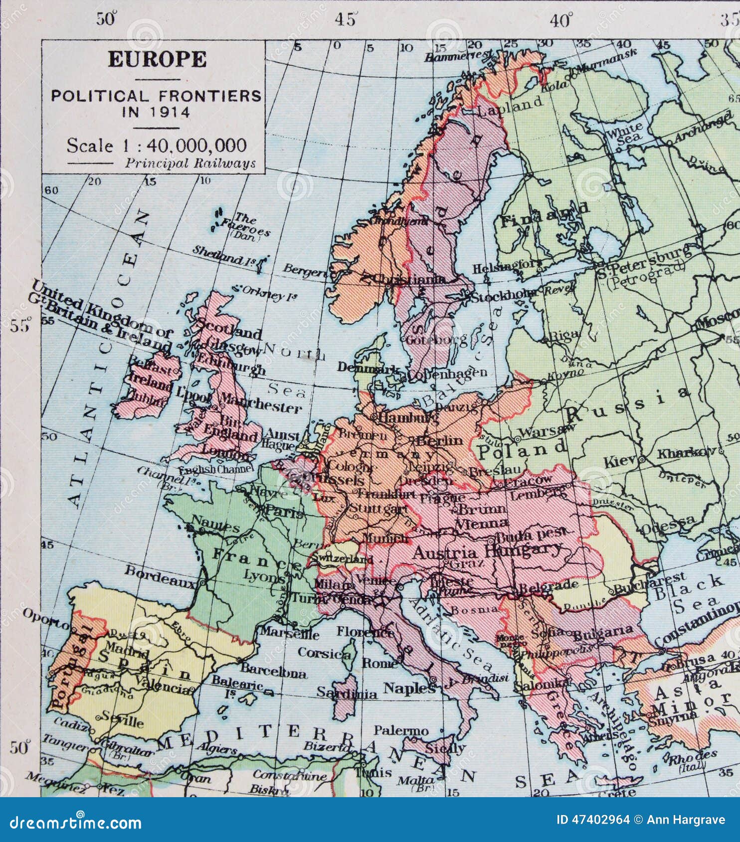 Old 1945 Map Of The Eastern British Empire. Stock Photo | CartoonDealer ...