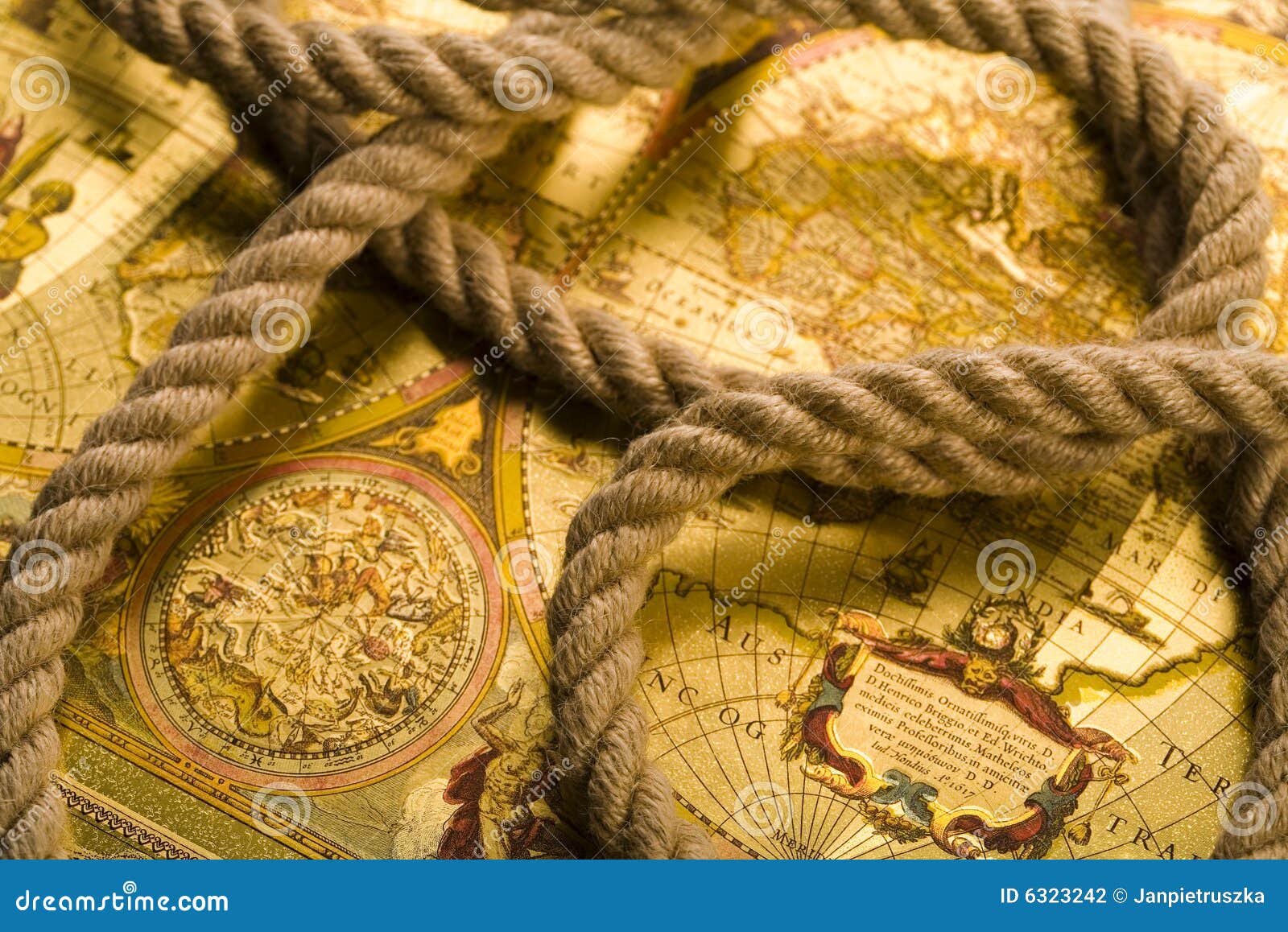 Old map & Rope stock photo. Image of continent, design - 6323242