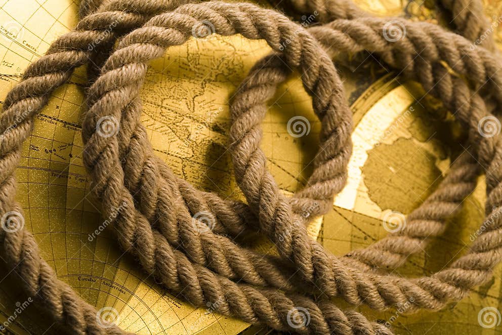 Old map & Rope stock photo. Image of geography, design - 6324496