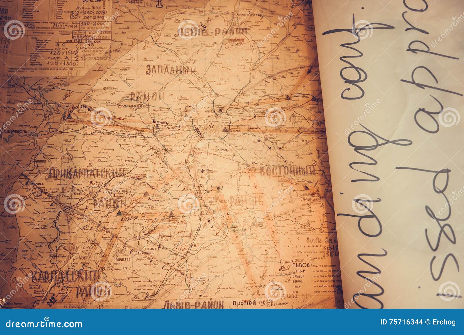 Old map of west Ukraine stock photo. Image of dirt, grunge - 75716344