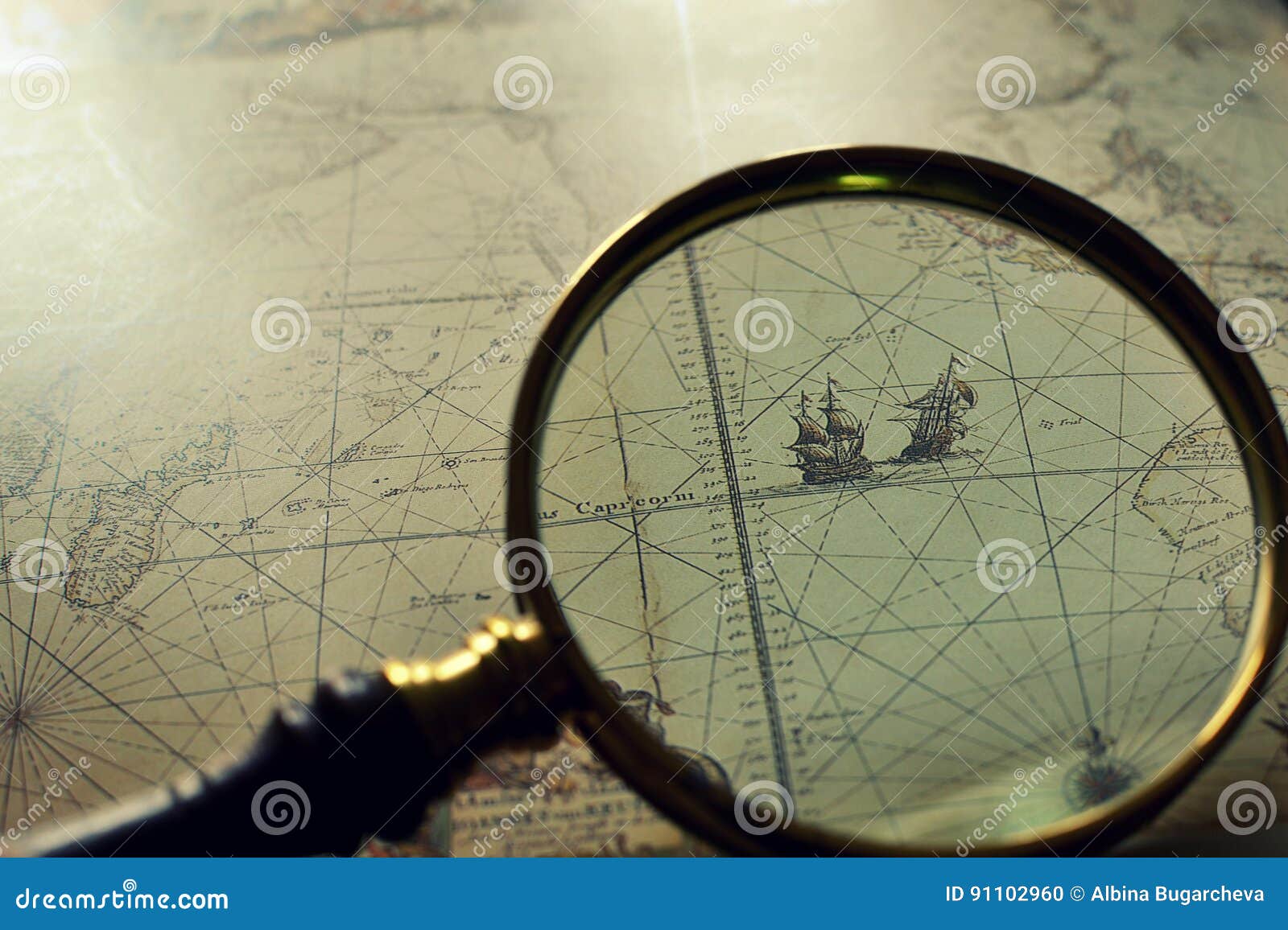 Old Maps And A Magnifier Royalty-Free Stock Photo | CartoonDealer.com ...
